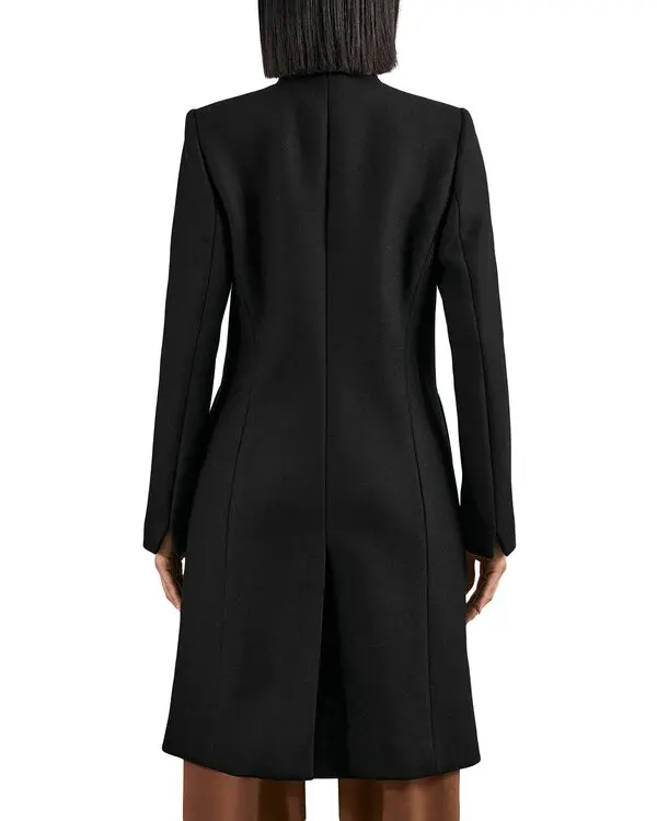 REISS Wool-blend Mid-length Coat - Black