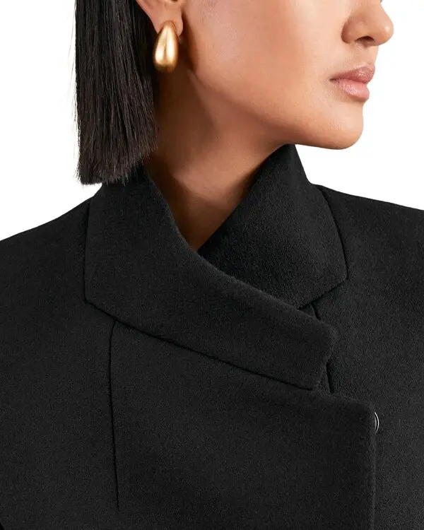 REISS Wool-blend Mid-length Coat - Black
