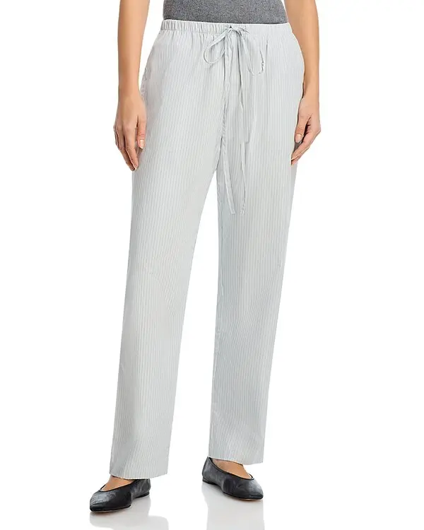 LESET Yoshi Stripe Classic Tie Pants - Dove/forest