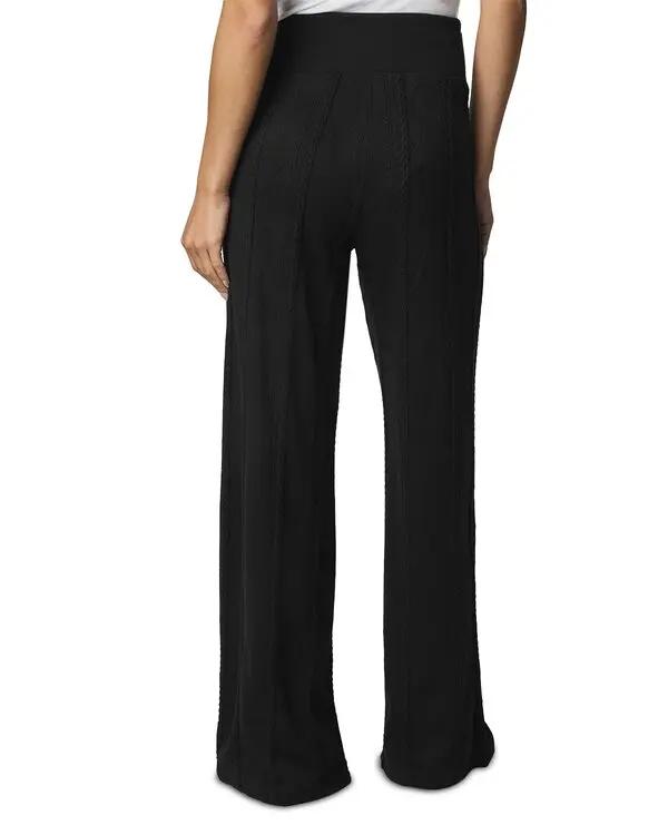 Splendid Cable Lounge Wide Leg Pants - Black
