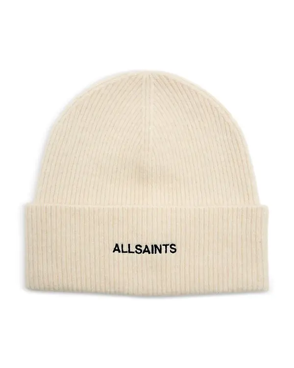 ALLSAINTS Underground Ribbed Beanie - Swan White