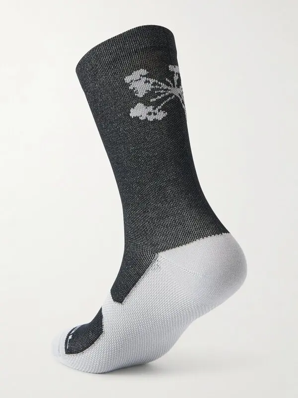 PORTAL Pattern Active Jacquard-knit Socks Three-pack - Black