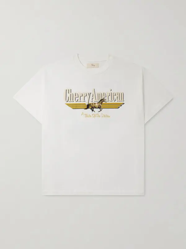 CHERRY LOS ANGELES Coast To Coast Printed Cotton-jersey T-shirt - White