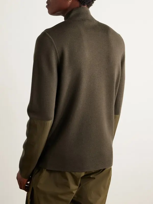 Aztech Mountain Matterhorn Shell-trimmed Wool Half-zip Sweater
