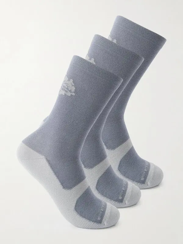 PORTAL Pattern Active Jacquard-knit Socks - Gray