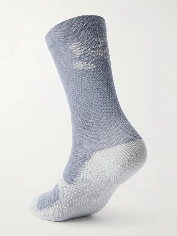 PORTAL Pattern Active Jacquard-knit Socks Set - Gray