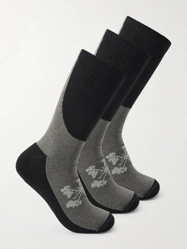 PORTAL Lineage Three-pack Cotton-blend Socks - Black
