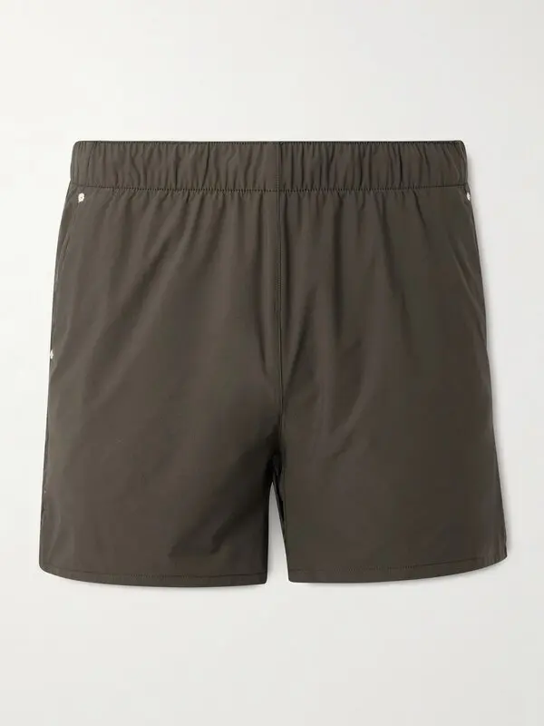 PORTAL Marka 5" Mesh-trimmed Recycled-shell Running Shorts - Green