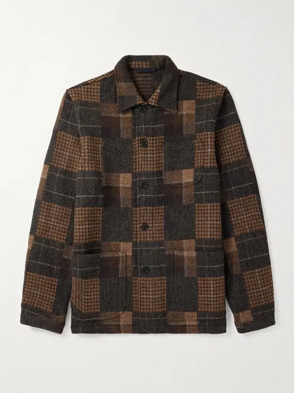 Sid Mashburn Checked Wool-flannel Overshirt