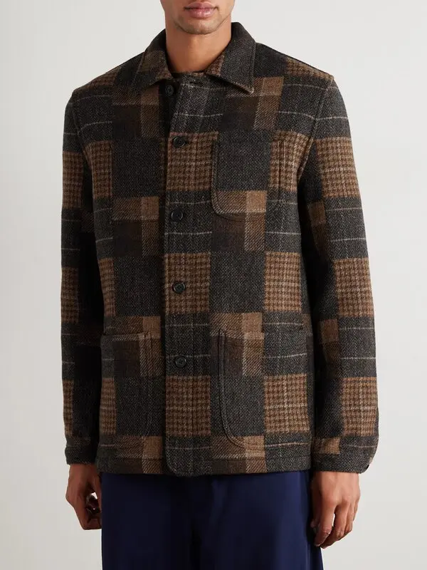 Sid Mashburn Checked Wool-flannel Overshirt