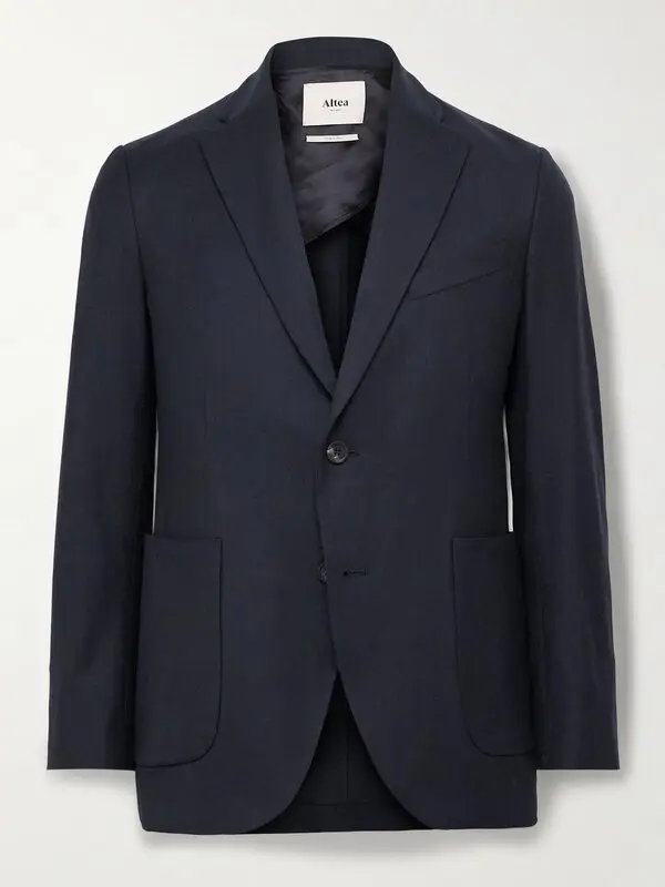 Altea Aston Slim-fit Virgin Wool-blend Suit Jacket - Blue