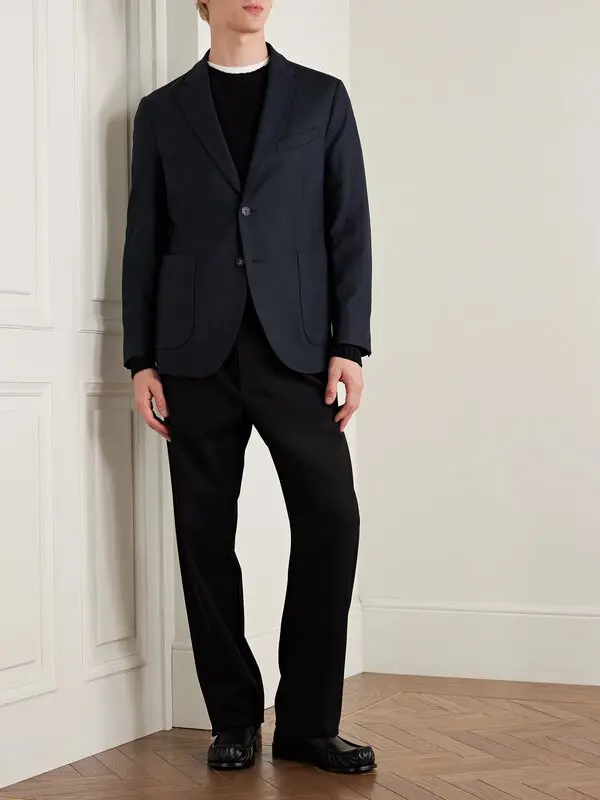 Altea Aston Slim-fit Virgin Wool-blend Suit Jacket - Blue