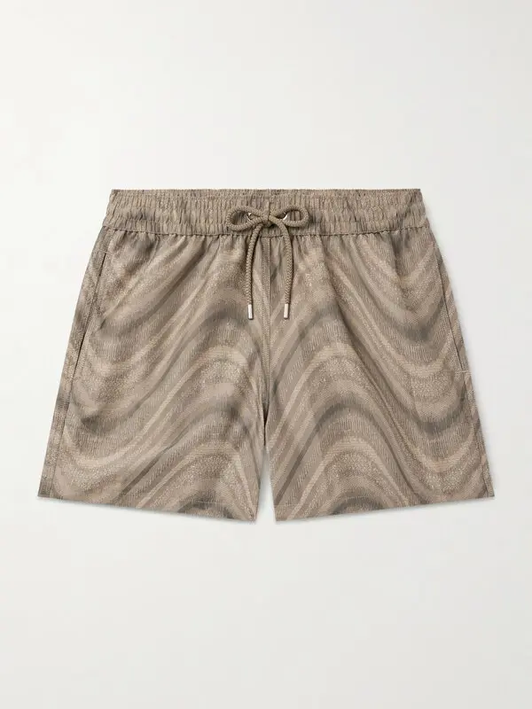 Frescobol Carioca Rio Jacquard Swim Shorts - Brown