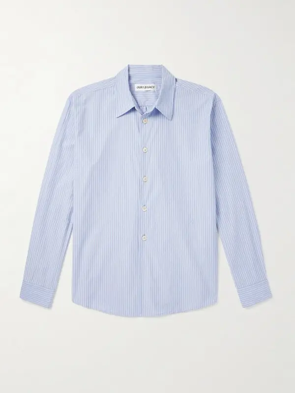 Our Legacy Beyond Pinstriped Cotton-poplin Shirt - Blue