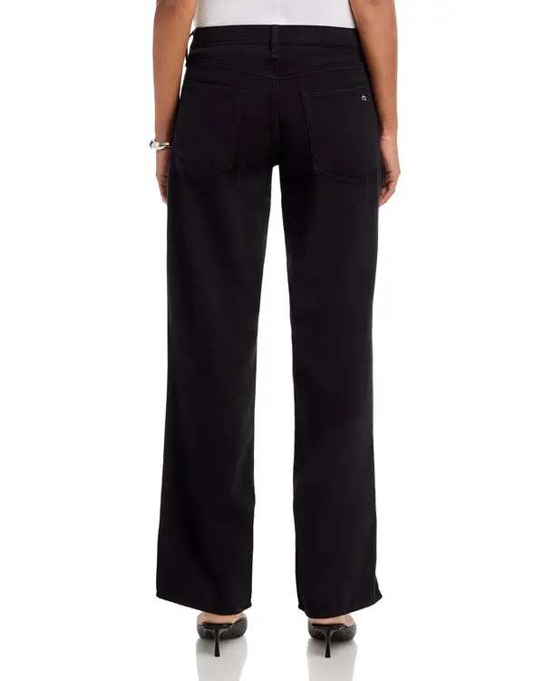 Rag & Bone Featherweight Cam Low Rise Full Length Relaxed Straight Leg Jeans In Wash - Black