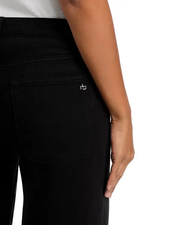 Rag & Bone Featherweight Cam Low Rise Full Length Relaxed Straight Leg Jeans In Wash - Black