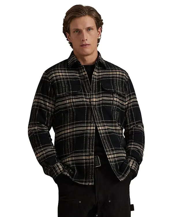 Polo Ralph Lauren Classic Fit Plaid Flannel Workshirt - Black/cream