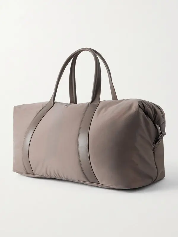 Loro Piana Leather-trimmed Shell Weekend Bag
