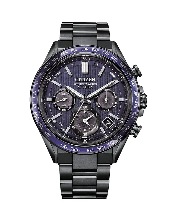 Citizen Attesa Chronograph, 45mm - Blue/gray