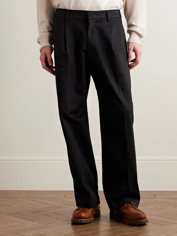 Nn07 Kay 1420 Wide-leg Pleated Trousers - Black