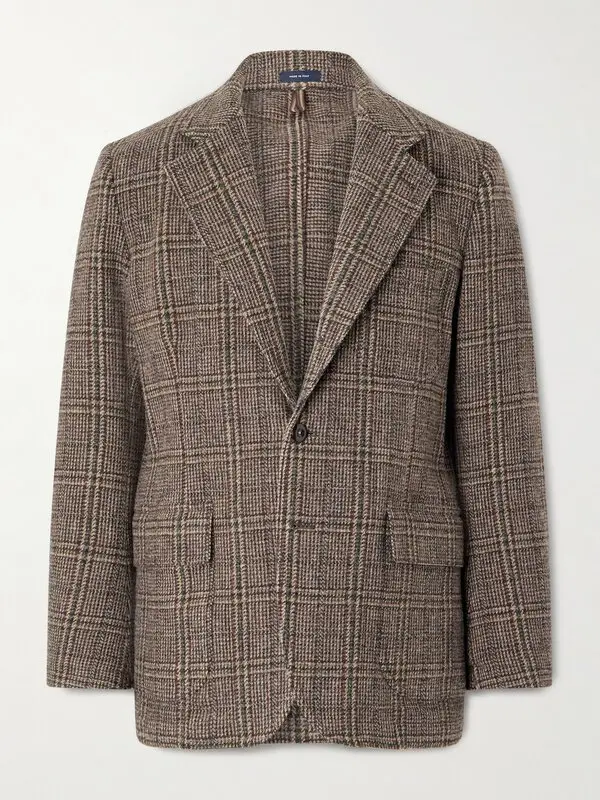 DRAKE'S Checked Wool-tweed Blazer