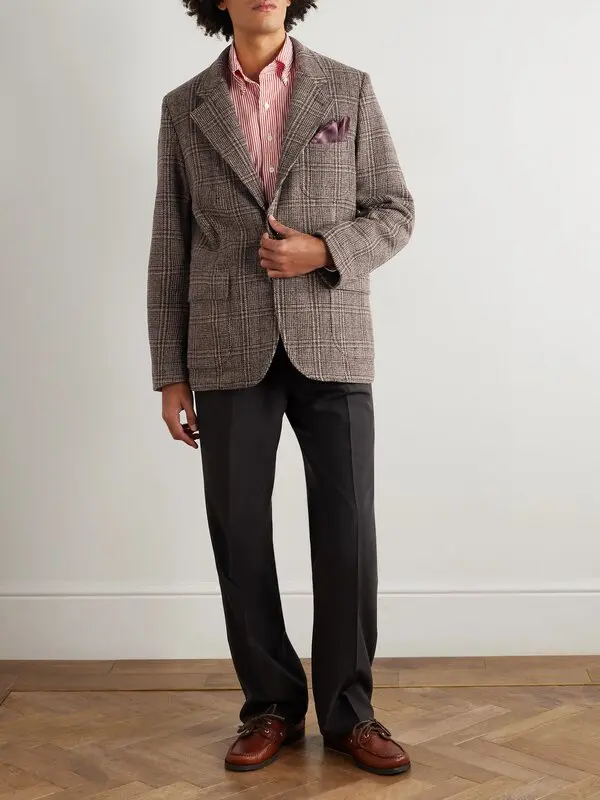 DRAKE'S Checked Wool-tweed Blazer