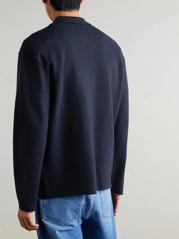 Nn07 Jonas 6398 Brushed-wool Zip-up Cardigan - Blue