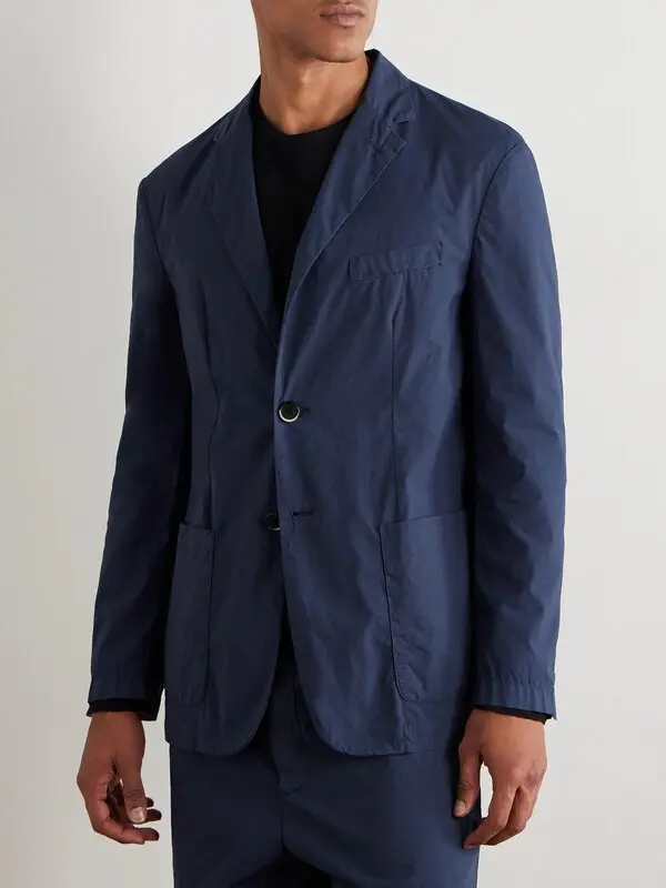 Barena Venezia Slim-fit Garment-dyed Cotton-blend Suit Jacket - Blue