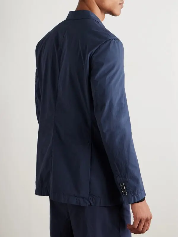 Barena Venezia Slim-fit Garment-dyed Cotton-blend Suit Jacket - Blue