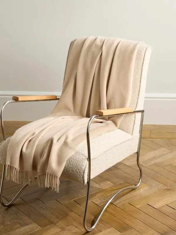 SOHO HOME Maria Fringed Baby Alpaca Throw - Neutrals