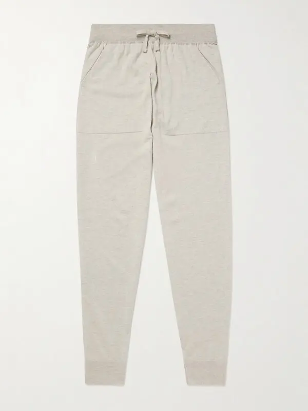 John Smedley Henning Tapered Merino Wool Sweatpants - Gray