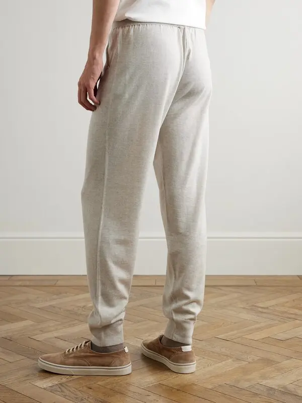 John Smedley Henning Tapered Merino Wool Sweatpants - Gray