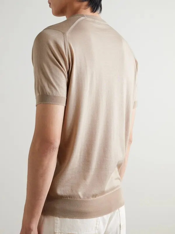 John Smedley Hilcote Merino Wool And Sea Island Cotton-blend T-shirt