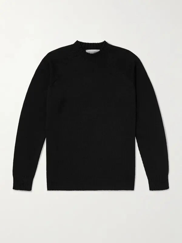 John Smedley Denver Extrafine Merino Wool Sweater - Black