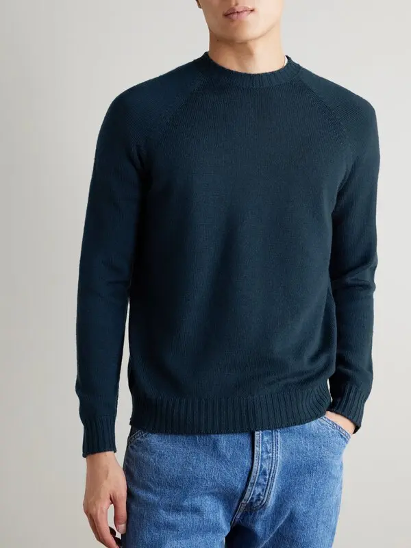 John Smedley Denver Extrafine Merino Wool Sweater - Green