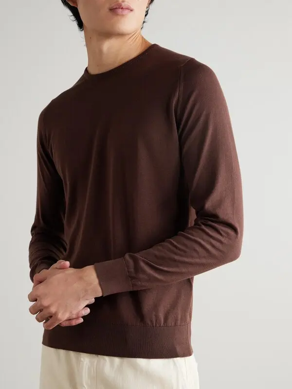 John Smedley Hatfield Slim-fit Sweater - Brown