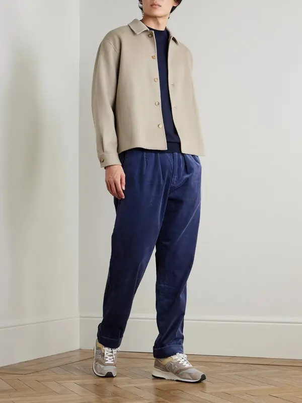 John Smedley Honeycomb-knit Merino Wool Crewneck Sweater - Blue