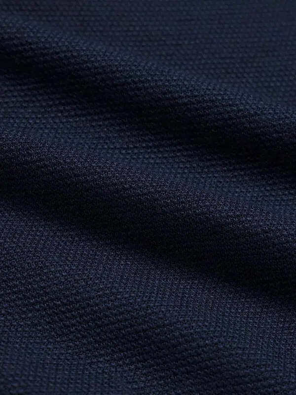 John Smedley Honeycomb-knit Merino Wool Crewneck Sweater - Blue