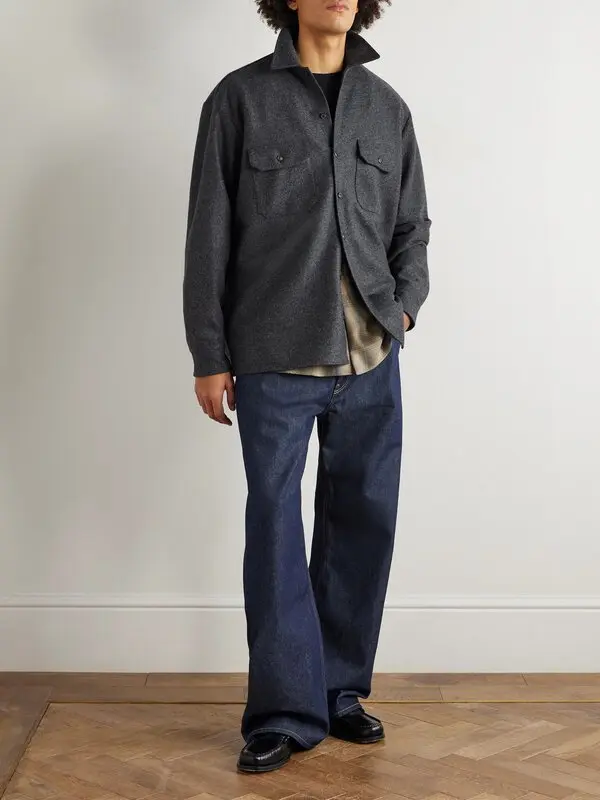 GHIAIA Wool Overshirt - Gray