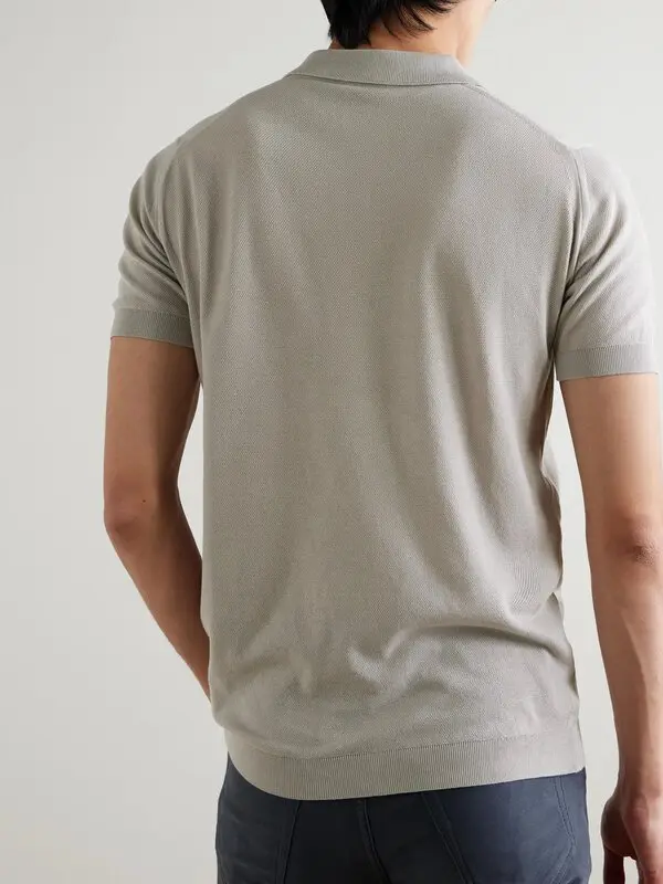 John Smedley Roth Slim-fit Sea Island Cotton Polo Shirt - Gray