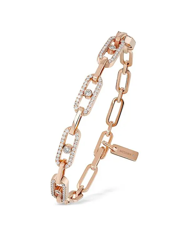Messika 18k Yellow Move Link Diamond Open Chain Bracelet - Pink Gold