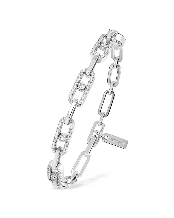 Messika 18k Yellow Move Link Diamond Open Chain Bracelet - White Gold