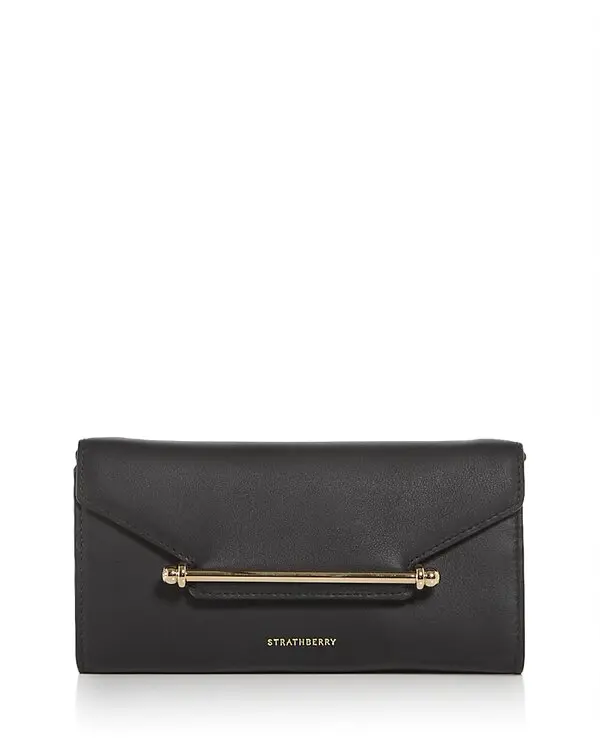 Strathberry Multrees Leather Convertible Wallet Shoulder Bag - Black