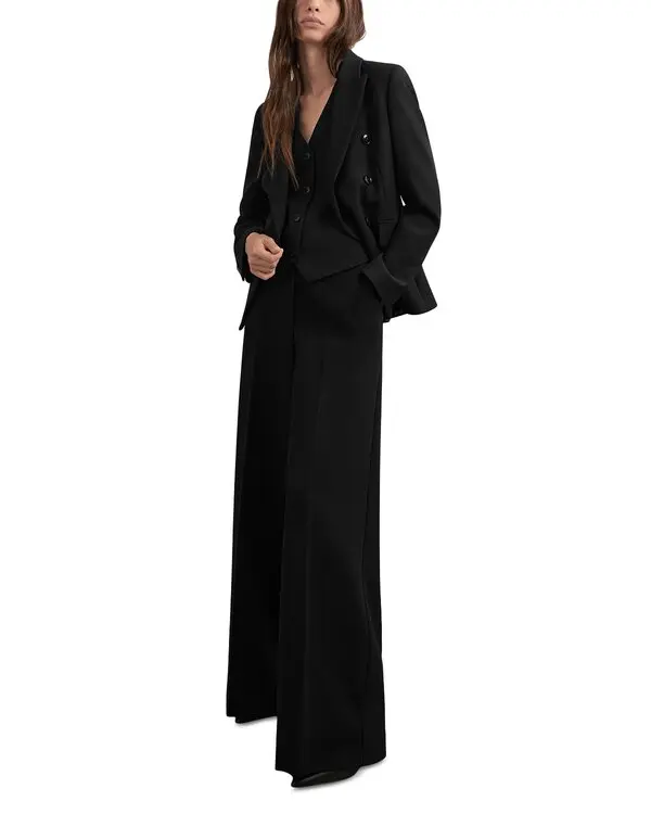 REISS Gabi Double Breasted Blazer - Black