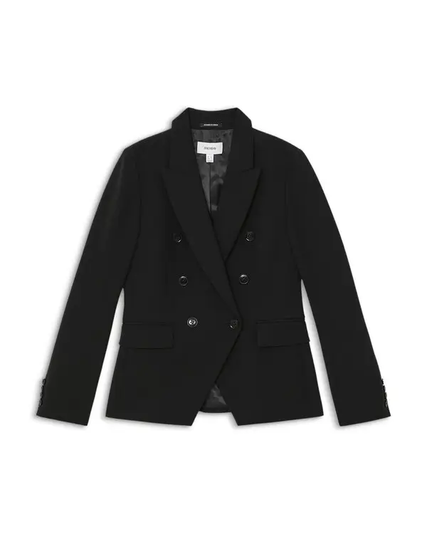 REISS Gabi Double Breasted Blazer - Black