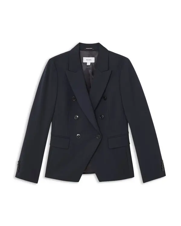 REISS Gabi Double Breasted Blazer - Navy