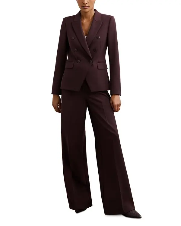 REISS Petite Gabi Peak Lapel Blazer - Berry