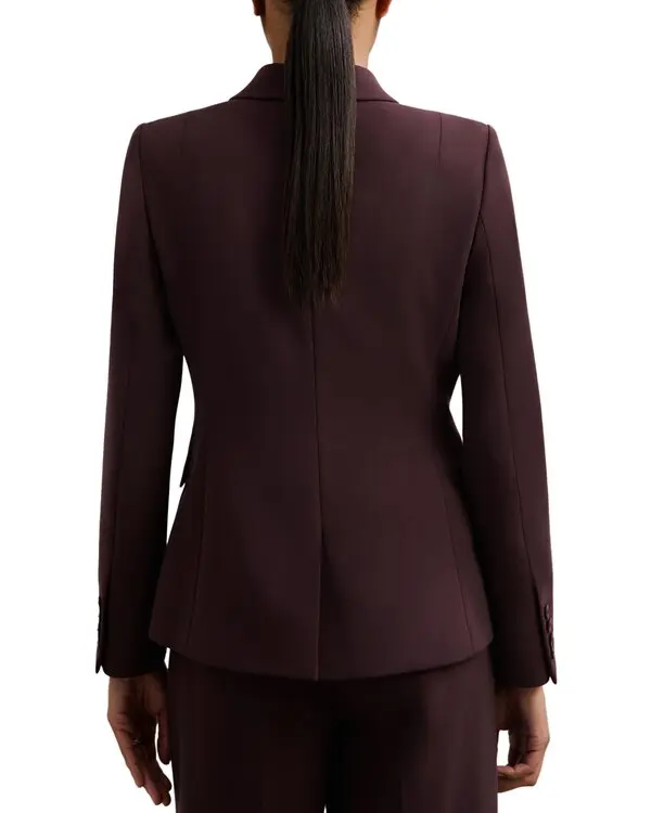 REISS Petite Gabi Peak Lapel Blazer - Berry
