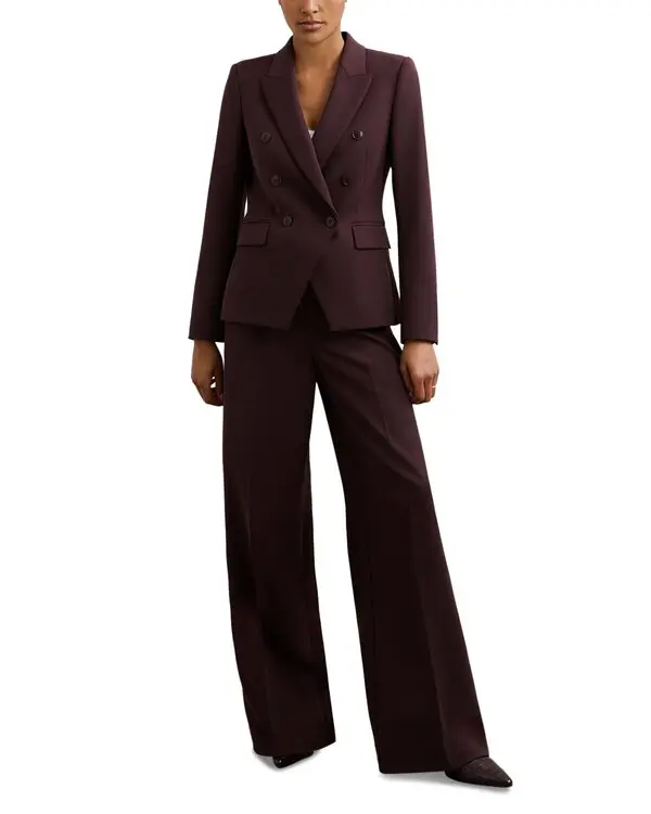 REISS Gabi Peak Lapel Blazer - Berry