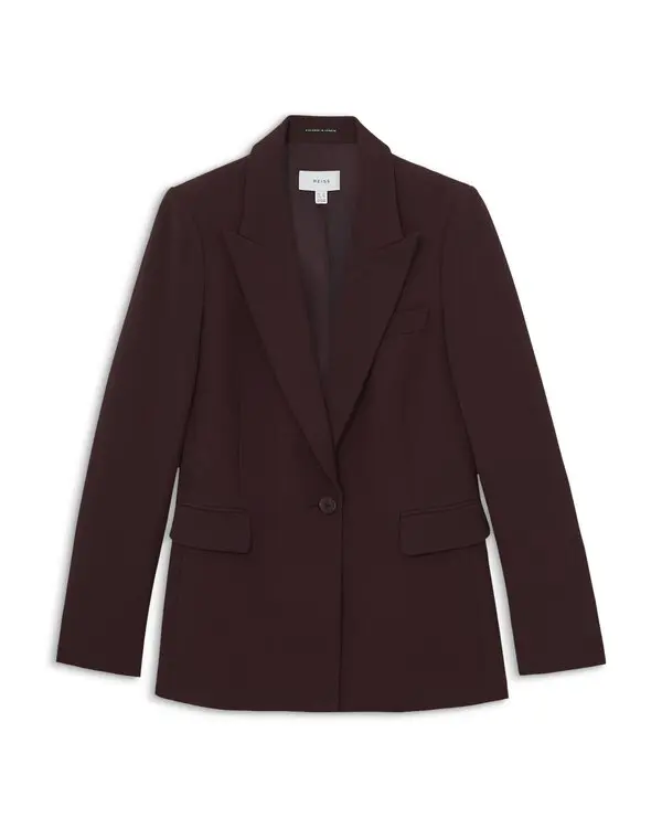 REISS Gabi Peak Lapel Blazer - Berry